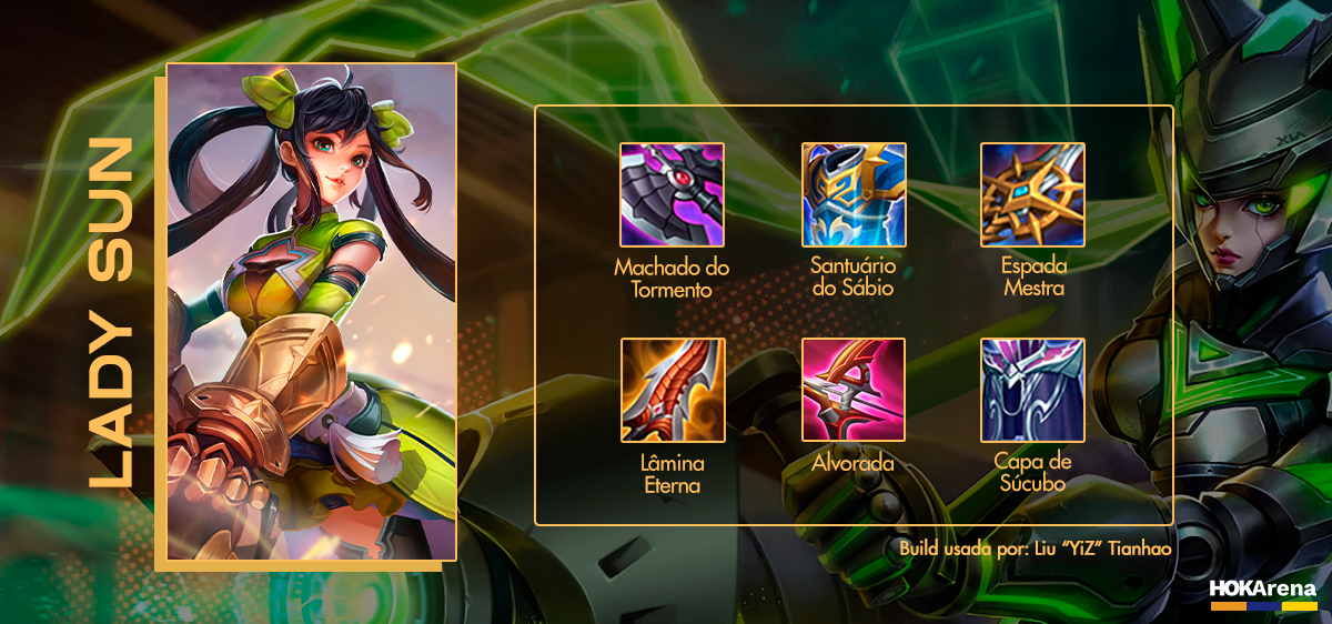 Build em Destaque – Lady Sun – Honor of Kings Arena